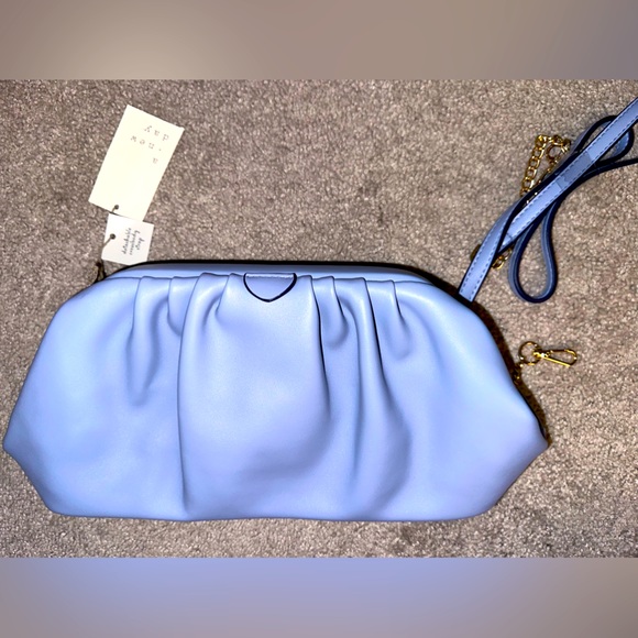 a new day | Bags | Rouched Periwinkle Clutch A New Day Purse Bag | Poshmark